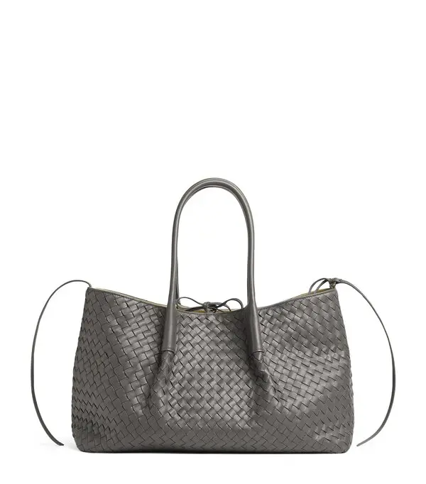 Bottega Veneta Leather Pinacoteca Tote Bag - Grey