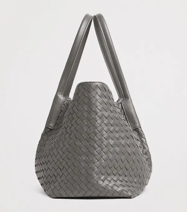 Bottega Veneta Leather Pinacoteca Tote Bag - Grey