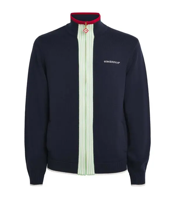 Casablanca Merino Track Jacket - Navy