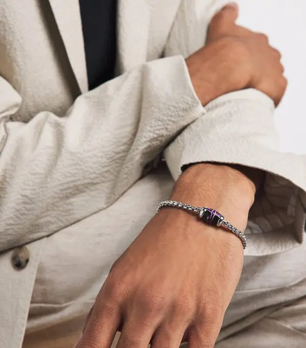 Tateossian Rhodium-plated French Cross Chain Bracelet