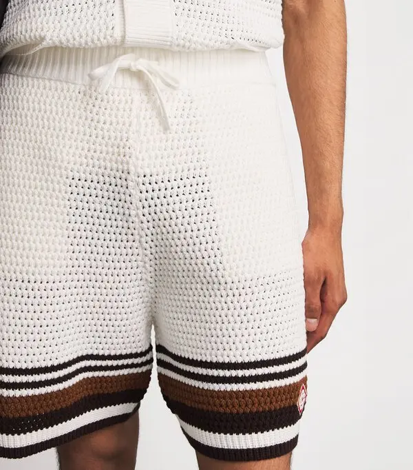 Casablanca Crochet Stripe Shorts