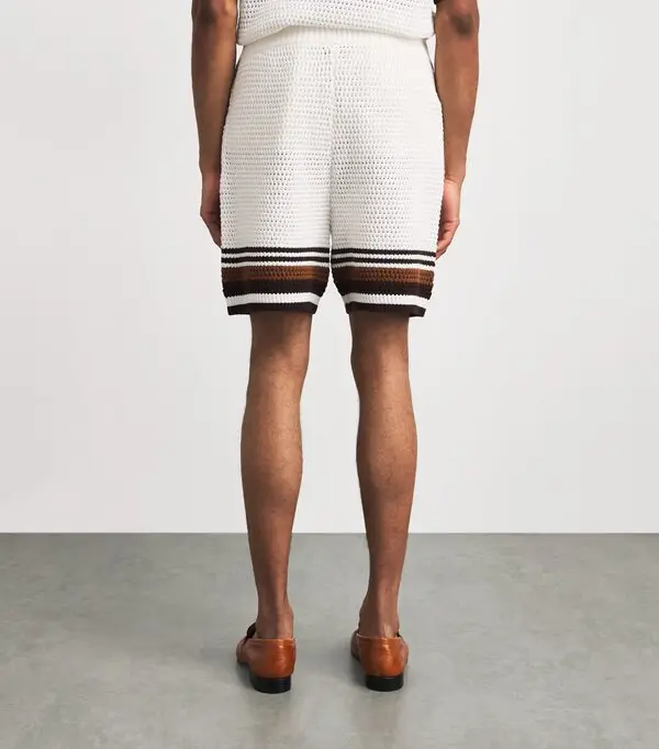 Casablanca Crochet Stripe Shorts