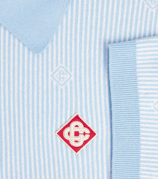 Casablanca Cotton Pinstripe Polo Shirt