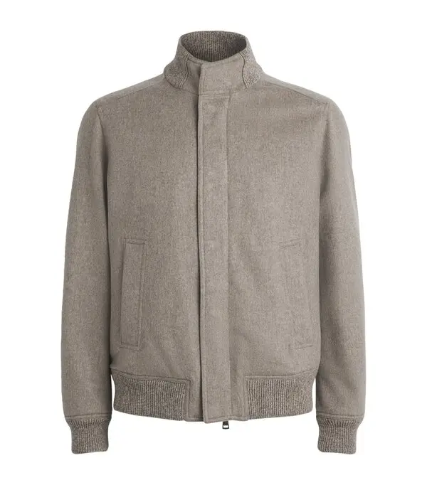 Paul & Shark Cashmere Felt Bomber Jacket - Grey