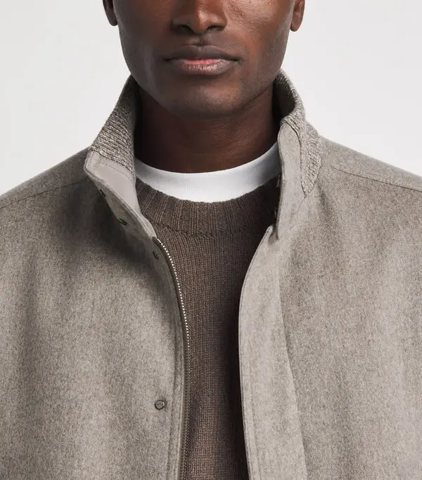 Paul & Shark Cashmere Felt Bomber Jacket