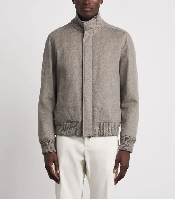 Paul & Shark Cashmere Felt Bomber Jacket
