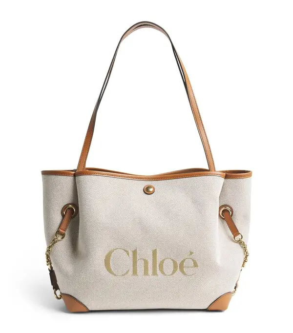 Chloé Canvas Clover Carry Tote Bag - Brown