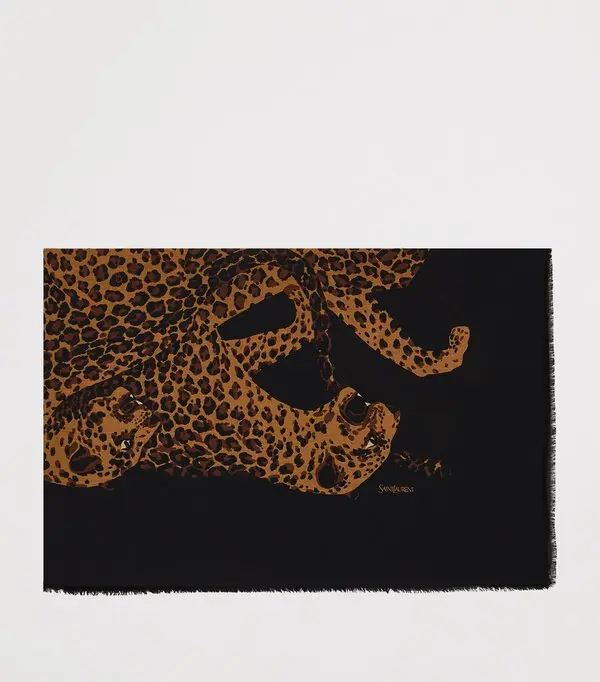 Saint Laurent Wool Leopard Stole