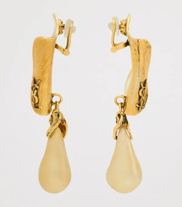 Saint Laurent Faux Pearl Cassandra Earrings