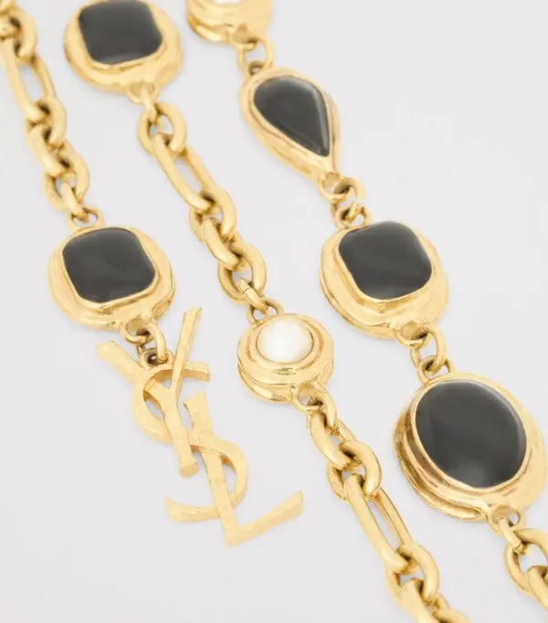 Saint Laurent Enamelled Cabochon Cassandre Bag Chain