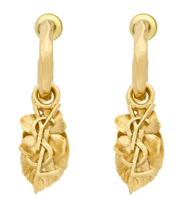 Saint Laurent Cassandre Floral Earrings - Yellow