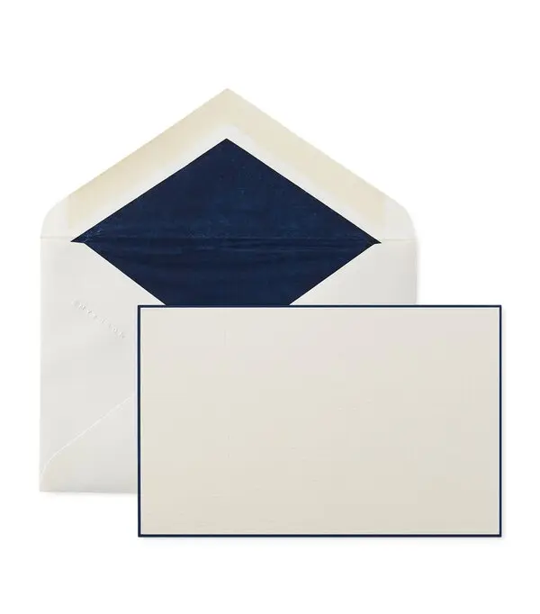 Smythson Bordered Correspondence Cards - Blue