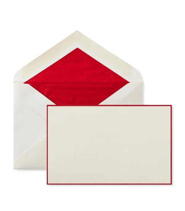 Smythson Bordered Correspondence Cards - Red