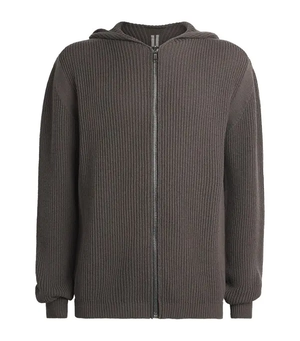 Rick Owens Cashmere Zip-up Hoodie - Grey