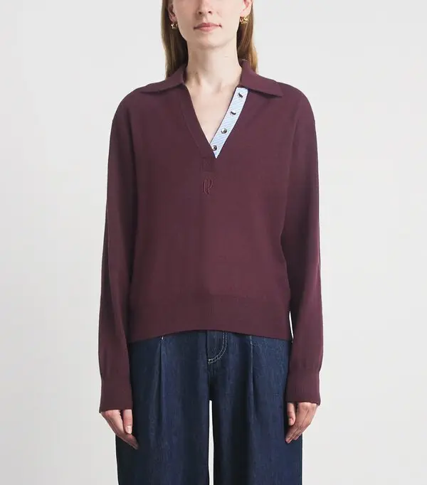 Claudie Pierlot Wool-cashmere Polo Sweater