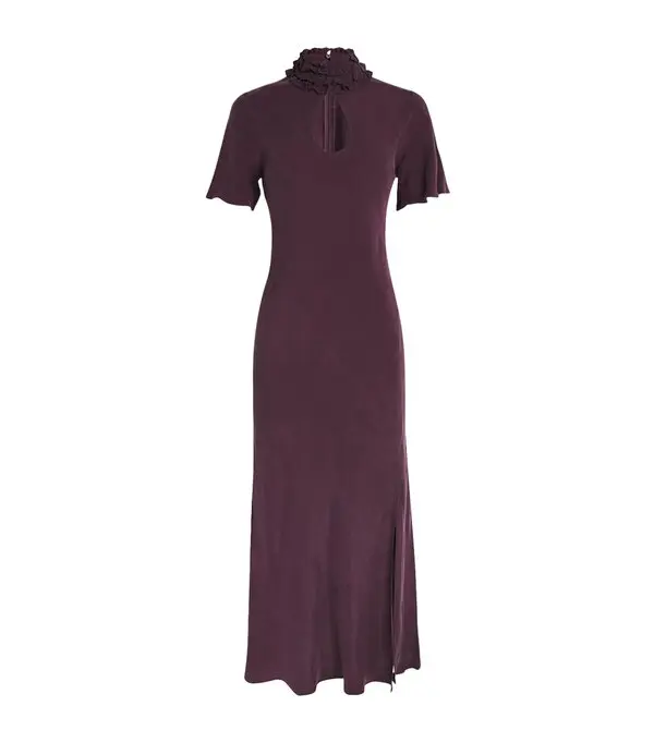 Claudie Pierlot Teardrop-detail Midi Dress - Purple
