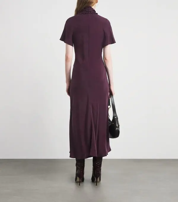 Claudie Pierlot Teardrop Detail Midi Dress - Purple