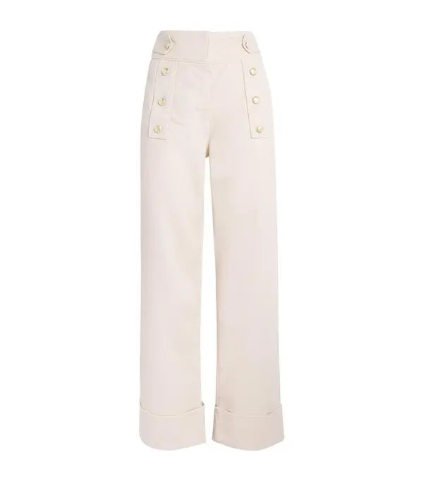 Claudie Pierlot Sailor Wide-leg Jeans - White