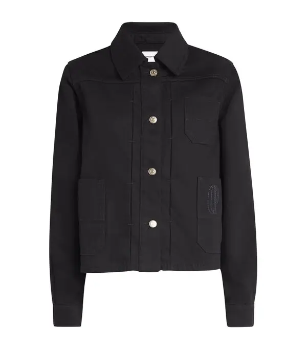 Claudie Pierlot Contrast Stitch Denim Jacket - Black