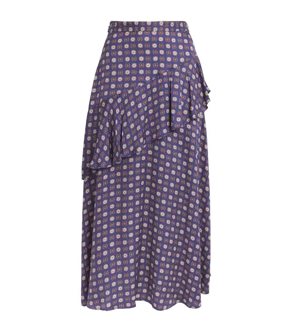 Claudie Pierlot Tiered Midi Skirt - Blue