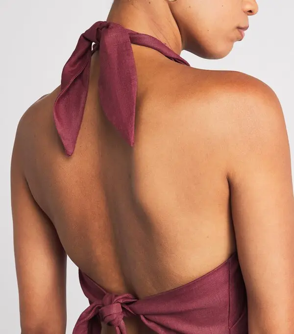 Faithfull The Brand Lourdes Halterneck Maxi Dress - Pink