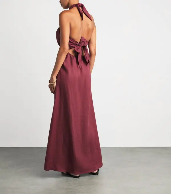 Faithfull The Brand Lourdes Halterneck Maxi Dress - Pink