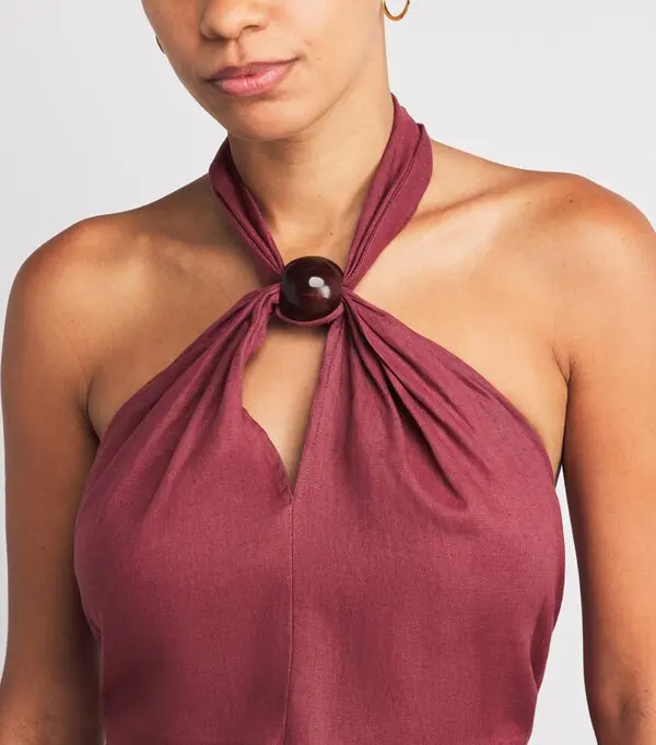 Faithfull The Brand Lourdes Halterneck Maxi Dress - Pink