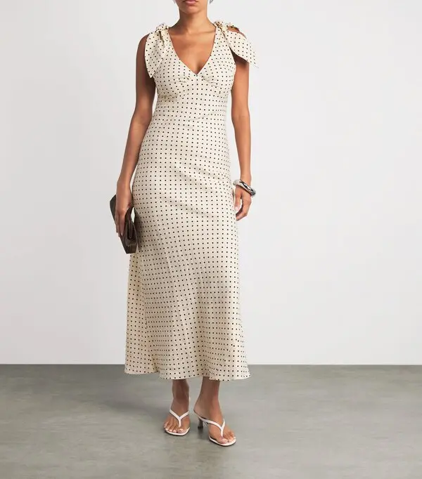 Faithfull The Brand Solana Linen Polka-dot Maxi Dress