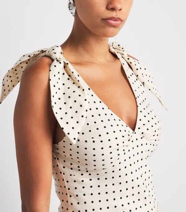 Faithfull The Brand Solana Linen Polka-dot Maxi Dress