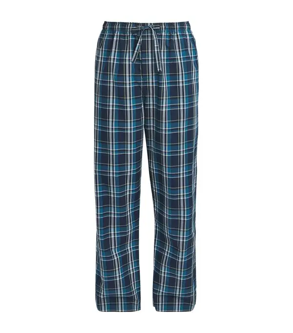 Derek Rose Check Barker Pyjama Bottoms - Navy