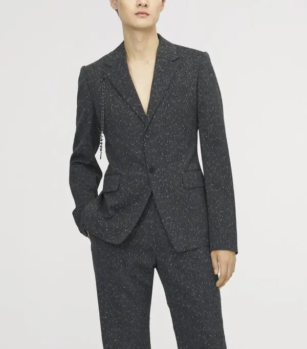 Alexander McQueen Stripe Embellished Blazer