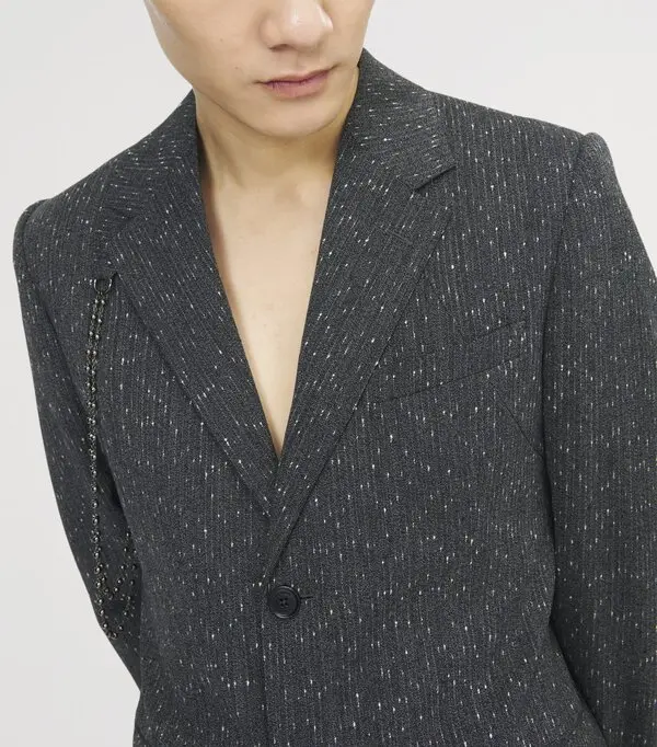 Alexander McQueen Stripe Embellished Blazer
