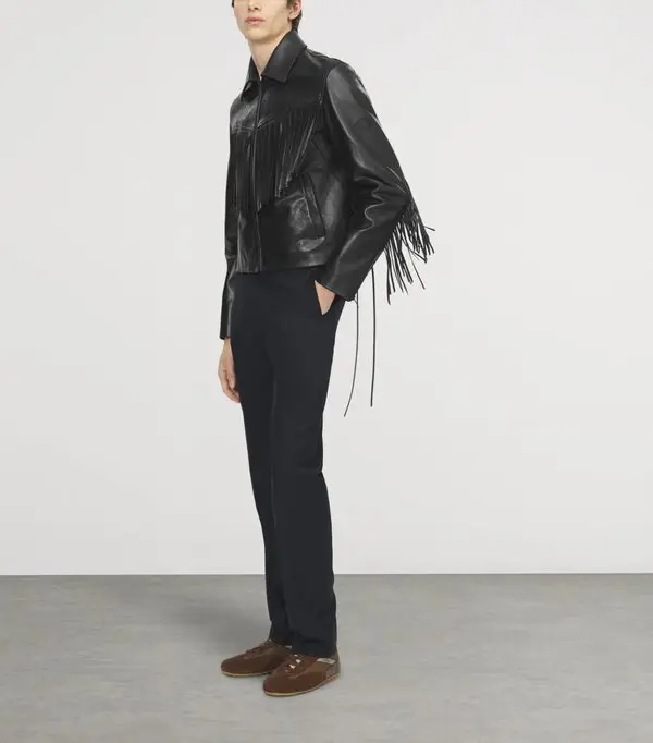 Alexander McQueen Leather Fringed Jacket