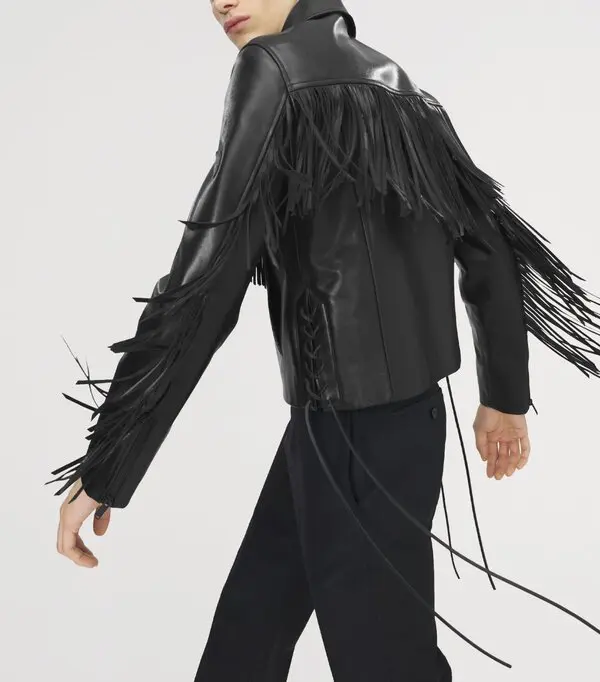 Alexander McQueen Leather Fringed Jacket