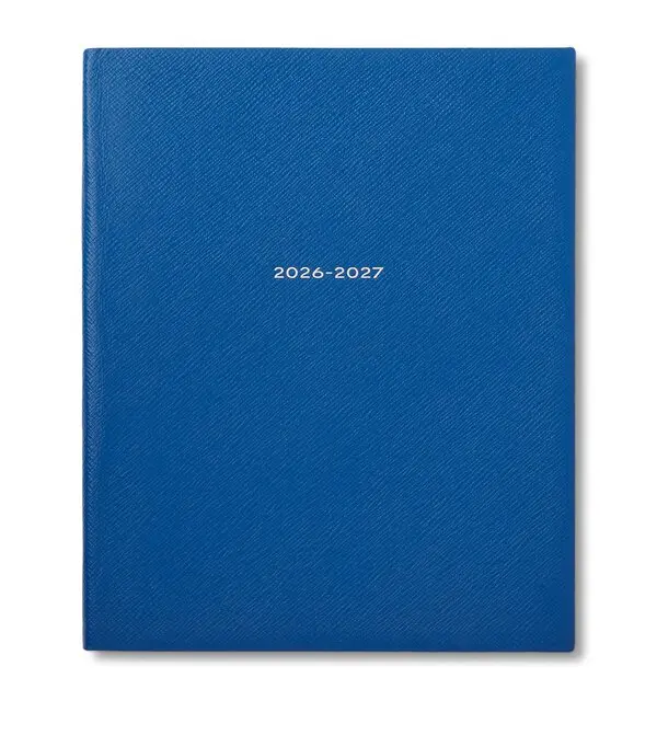 Smythson Leather Portobello Weekly Diary 2026-2027 - Blue