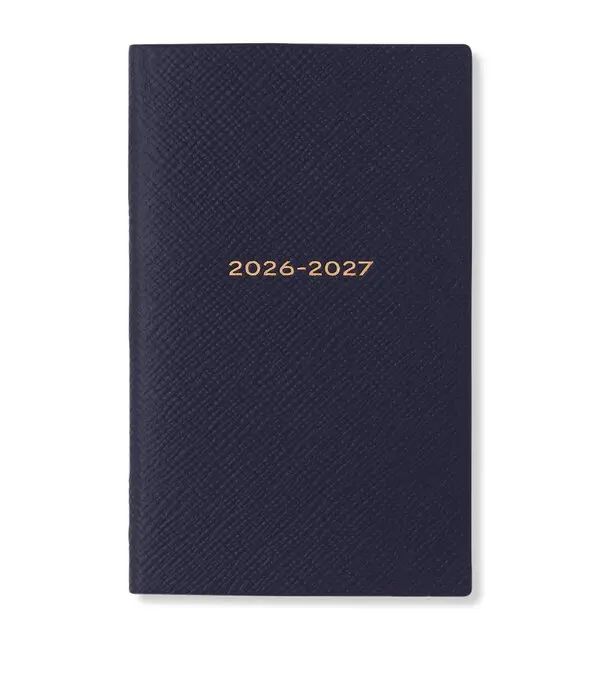 Smythson Leather Panama 2026/27 Diary - Navy
