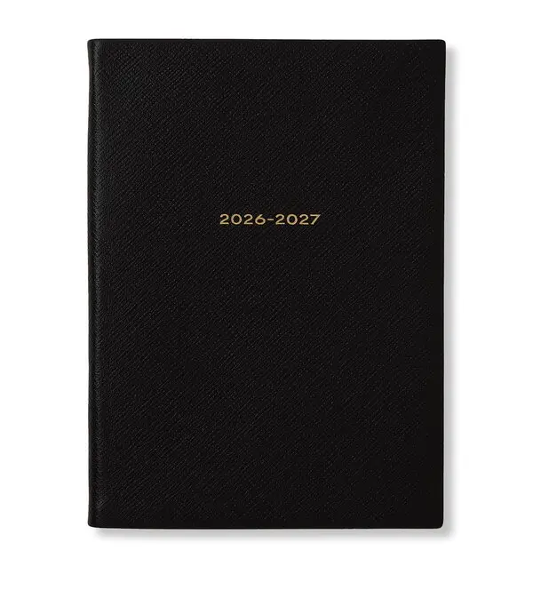 Smythson Leather Soho Panama 2026/27 Diary - Black
