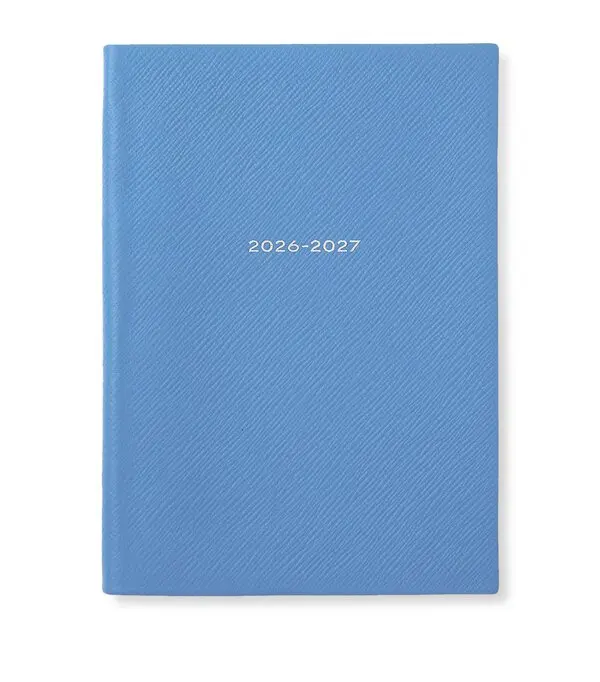 Smythson Leather Soho Weekly Diary 2026-2027 - Blue