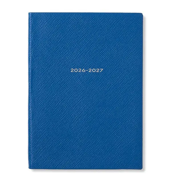 Smythson Leather Soho Weekly Diary 2026-2027 - Blue