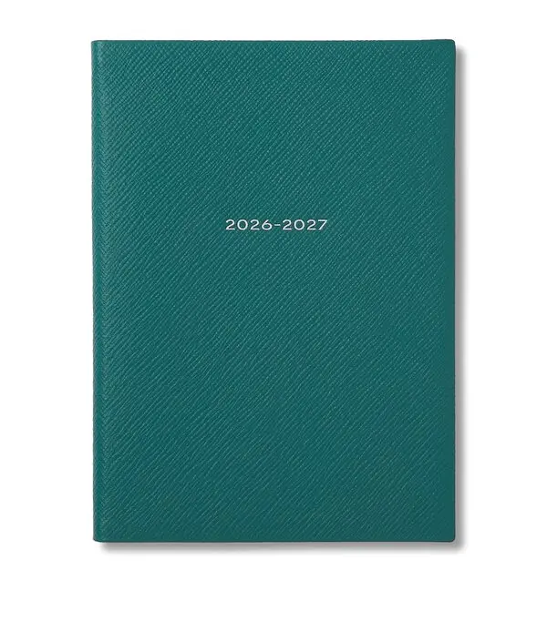 Smythson Leather Soho Weekly Diary 2026-2027 - Blue