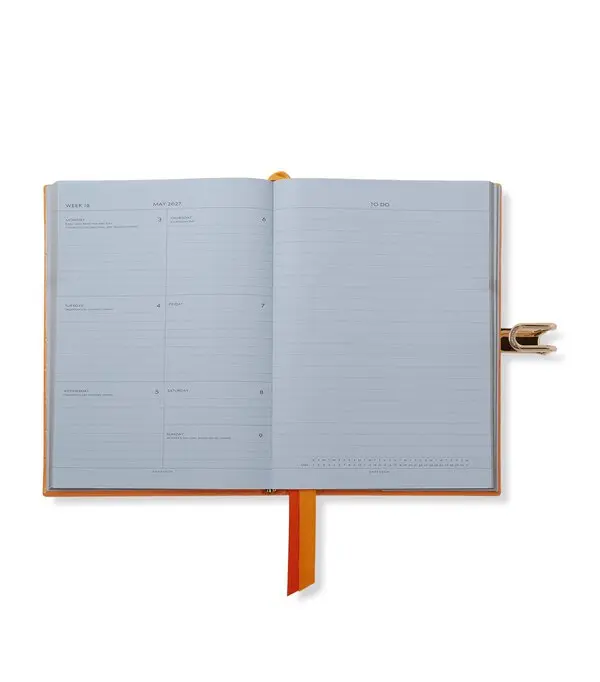 Smythson Leather Mara Soho A5 Mid-year 2026 Diary - Orange