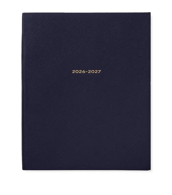 Smythson Leather Portobello Weekly Diary 2026-2027 - Navy