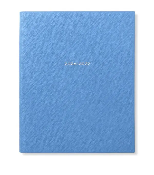 Smythson Leather Portobello Weekly Diary 2026-2027 - Blue