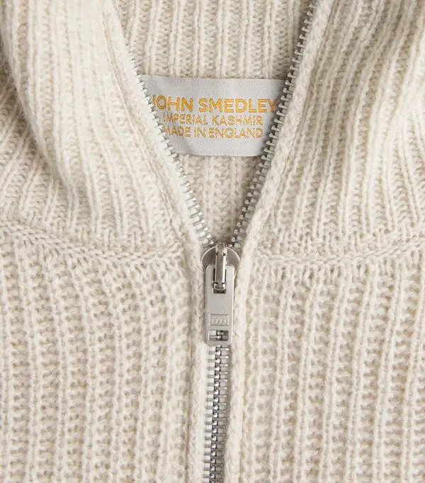 John Smedley Ryker Recycled Cashmere-wool Quarter-zip Sweater - Beige