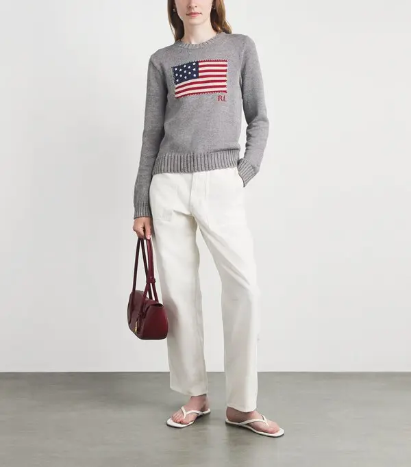 Polo Ralph Lauren Cotton American Flag Knit Sweater