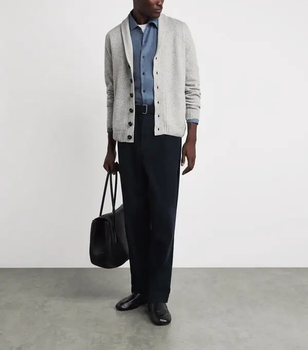 John Smedley Rockford Shawl Collar Cardigan - Grey