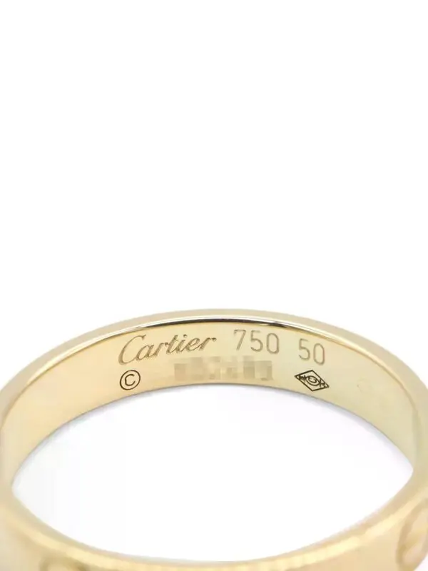 Cartier 18k Yellow Logo Engraved Love Ring