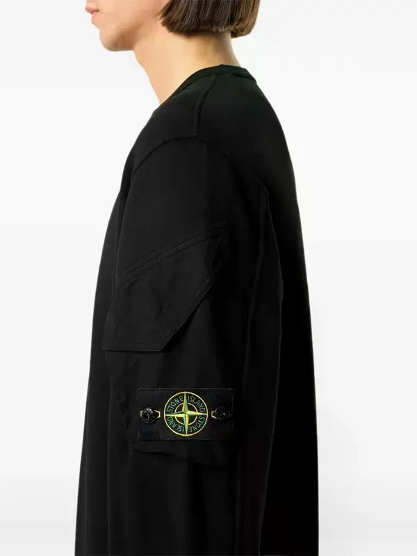 Stone Island Logo-patch Pocket Sweatshirt - Black