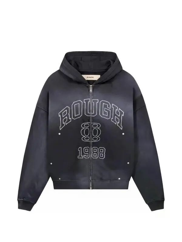 ROUGH. Logo-print Zip-up Hoodie