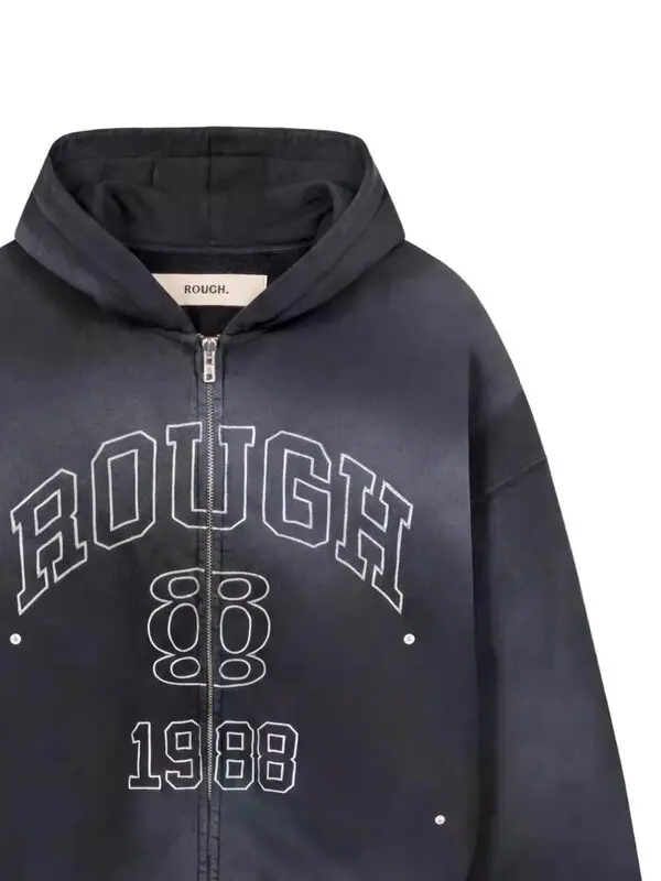 ROUGH. Logo-print Zip-up Hoodie